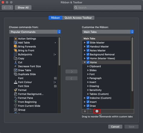 Reset Export And Import Ribbon Customizations In PowerPoint For Mac