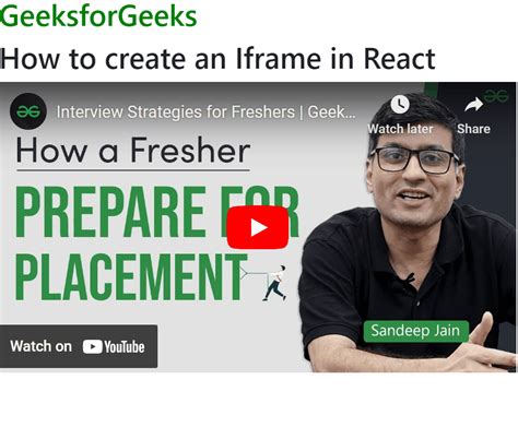 How To Insert An Iframe In React Geeksforgeeks