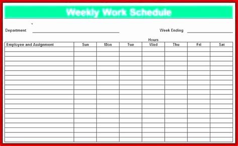 7 Day Work Schedule Template