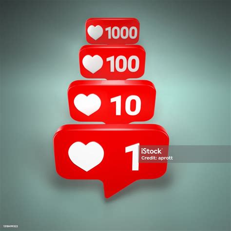 Red Social Media Like Counter Buttons Showing A White Heart And The