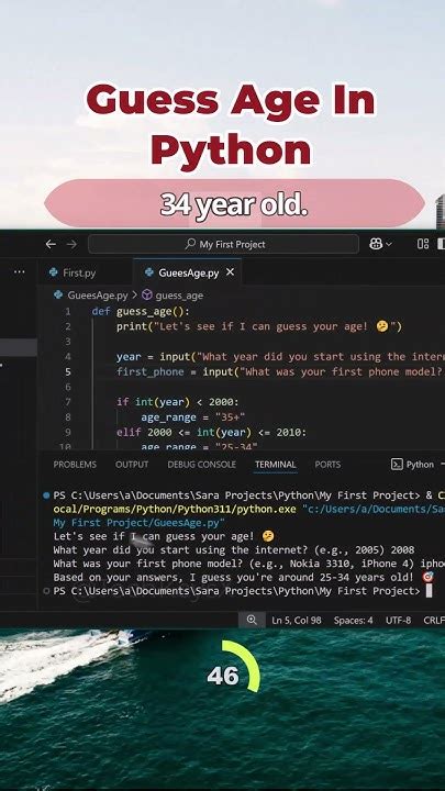 Create A Simple Guess Age Game In Python Pythoncoding Python Coding