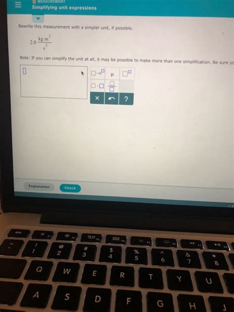 solved simplifying unit expressions rewrite this measurement