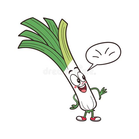 Delightful Cartoon Leek Character Design Stock Vector Illustration Of
