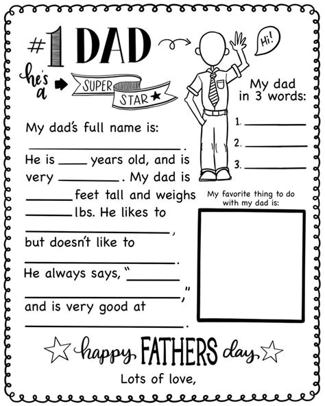 Fun Fathers Day Fill Out Questionnaire Etsy Fathers Day Activities