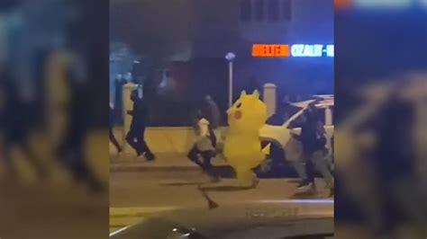 Watch As Protester Dressed In Inflatable Pikachu Costume Flees From Turkish Police