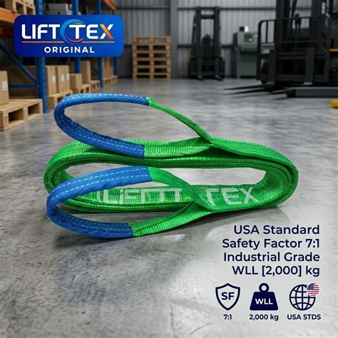 สลิงผ้าใบยกของ2ตัน 2000kg Webbing Slingสายพานยกของpolyester Sf71