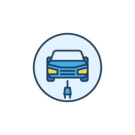 Vector Ev With Plug Concept Round Colored Icon 13091823 Vector Art At