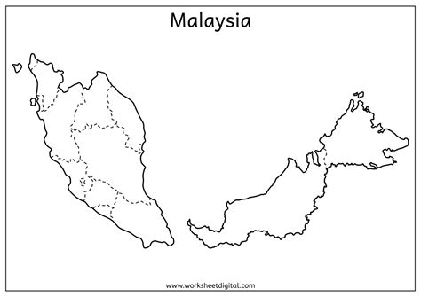Malaysia Map Worksheet Digital 1 Teacher Made Resources