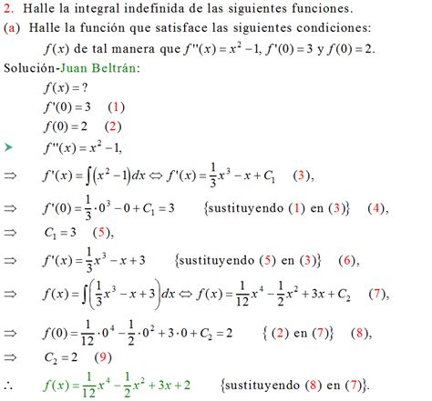 Cálculo21 Obtención De La Función Primitiva A Partir De La Segunda