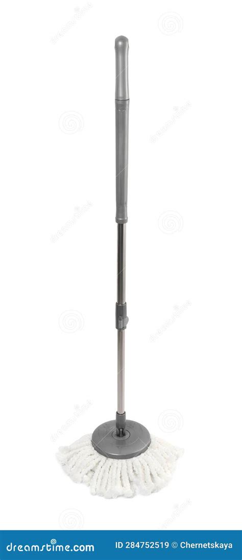 Mop With Plastic Handle Isolated On White Stock Image Image Of Dust