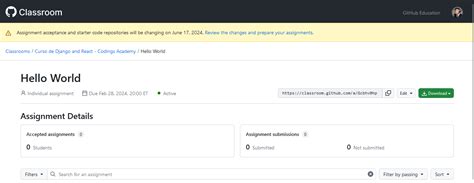 github classroom 📒 django y react 2024