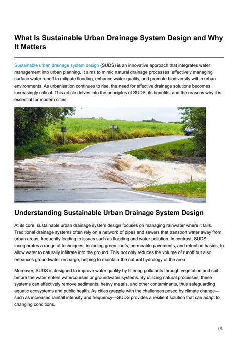 What Is Sustainable Urban Drainage System Design And Why It Matters Pdf