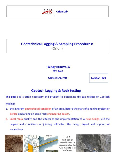 Geotech Logging And Sampling Procedures 2022 Pdf