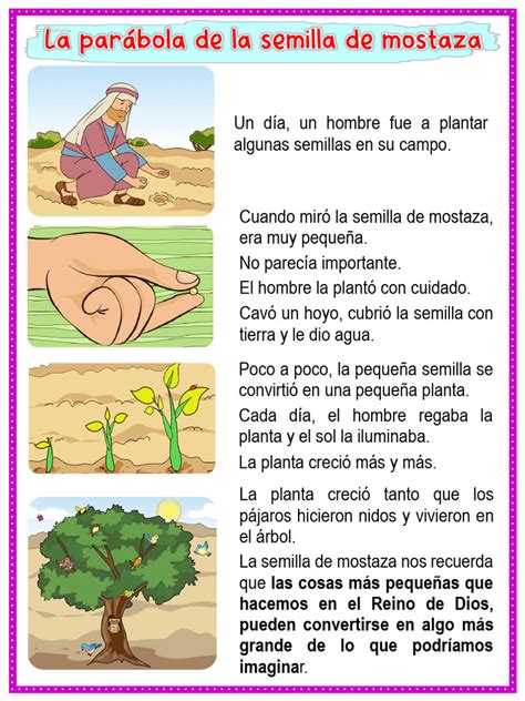 Ficha Parábola De La Semilla De Mostaza Maestra Janet Pdf