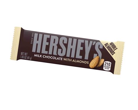 Hersheys Milk Chocolate With Whole Almonds 1 45 Oz Bar 36 Box Candy Favorites