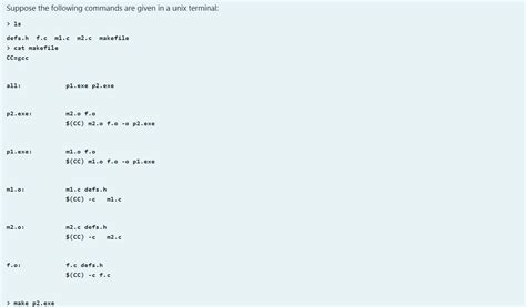 Solved Suppose The Following Commands Are Given In A Unix
