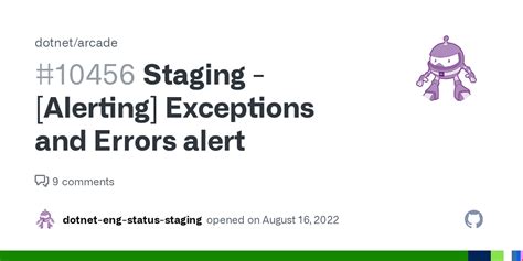 Staging Alerting Exceptions And Errors Alert · Issue 10456 · Dotnetarcade · Github