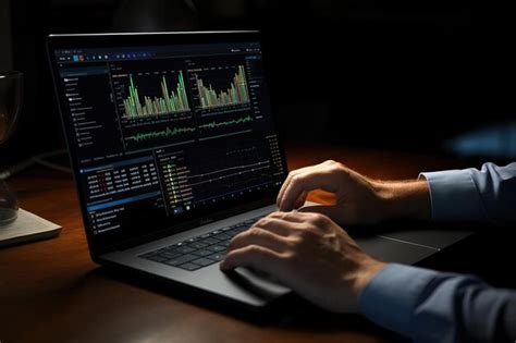 Premium Photo Person39s Hands Typing On A Laptop With Analytics Dashboard Visible On The Screen