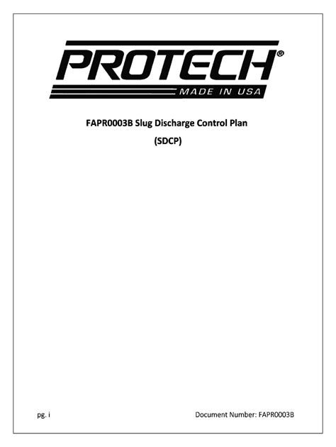 Fillable Online Fapr0003b Slug Discharge Control Plan Sdcp Fax Email Print Pdffiller