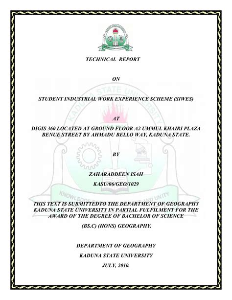 History Of Siwes Fasrray