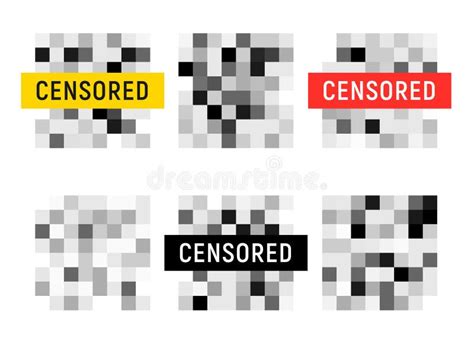 Censor Pixel Sign Bar Censorship Square Vector Graphic Blur Effect Censored Content Stock