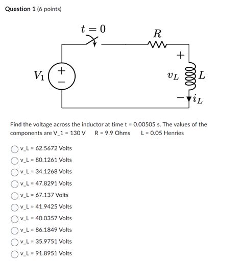 Solved Question 1 6 Points Find The Voltage Across The Chegg Com