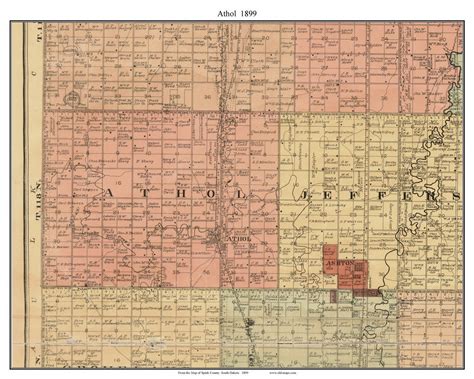 Athol South Dakota 1899 Old Town Map Custom Print Spink Co Old Maps