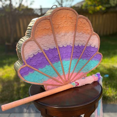 Seashell Pinata Mermaid Birthday Decoration Mermaid Birthday Party Under The Sea Custom