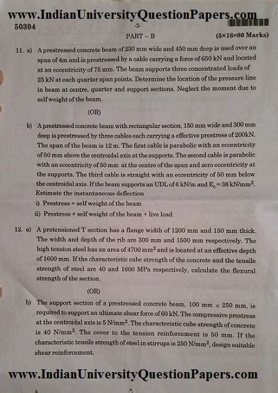 Ce6702 Prestressed Concrete Structures Nov Dec 2017 Question Paper University Question Papers