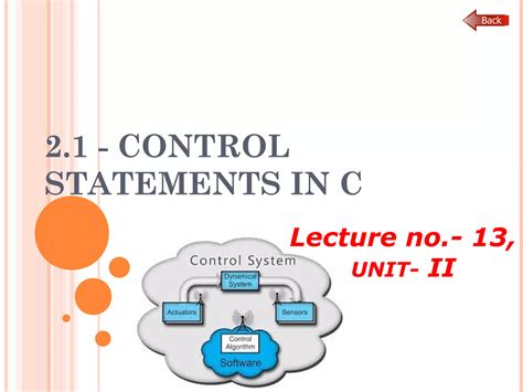 Control Statements Array Pointer Structures Ppt Programming Languages Computing