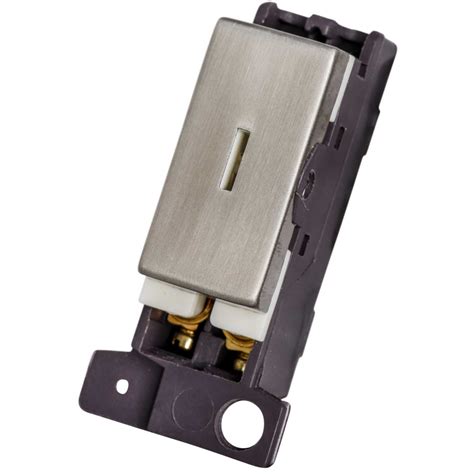 Scolmore Click Mini Grid 13a Double Pole Key Switch Module Stainless