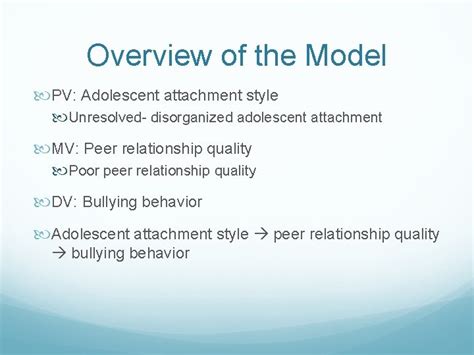 Adolescent Attachment Style Peer Relationship Quality And Bullying