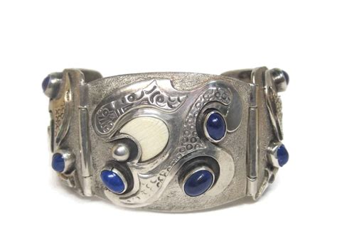 Custom Vintage Ivory Lapis Bracelet Sterling For Sale At 1stdibs