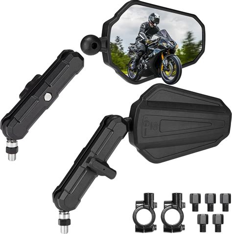 Adventure Motorcycle Mirrors M8 M10 Bolt Handlebar Mount Adjustment