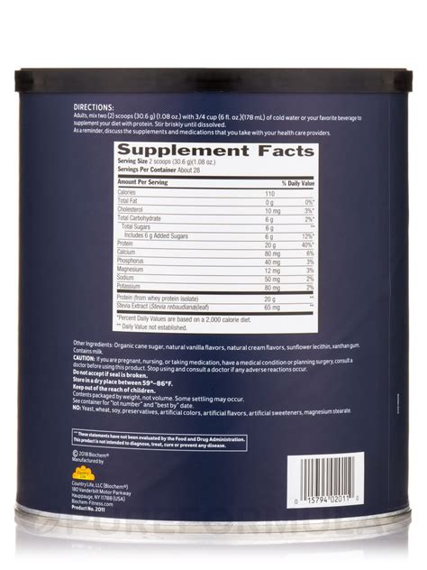100 Whey Isolate Protein Powder Vanilla Flavor