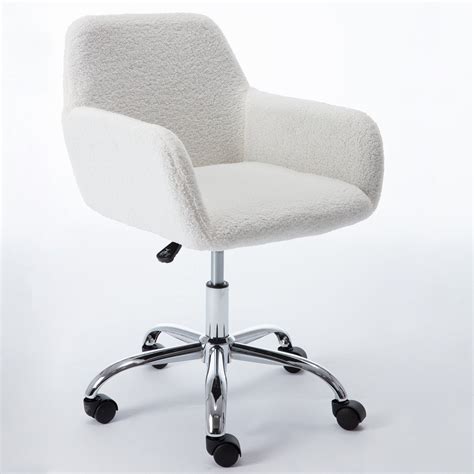 M Optimized Faux Fur Vanity Makeup Chair Modern Fluffy Swivel Armchair