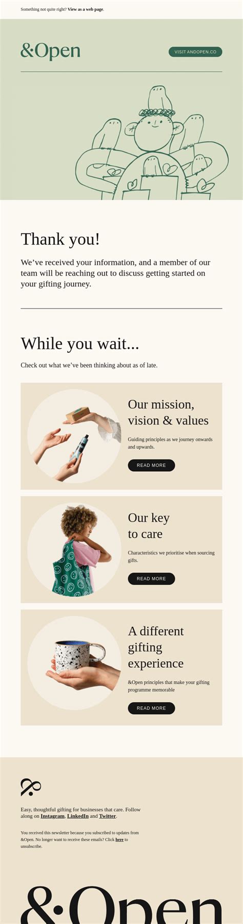 Thanks For Saying Hi 👋 Our Team Will Be In Touch Soon From Andopen Desktop Email View Really