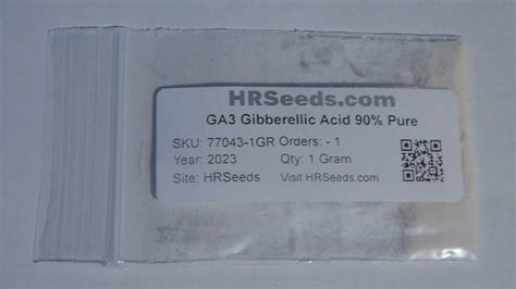 Ga3 Gibberellic Acid 90 Pure Hrseeds