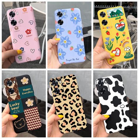 OPPO A57 4G 2022 CPH2387 Lovely Pattern Soft TPU Case OppoA57 2016 A 57 CPH1701 Candy Color