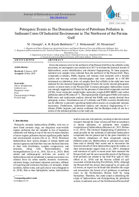 Pdf Petrogenic Events As The Dominant Source Of Petroleum Pollution