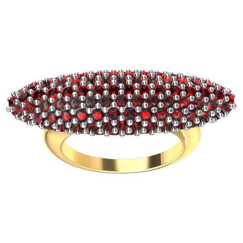 Customizable 18 Karat And Platinum Ruby Long Dome Ring For Sale At