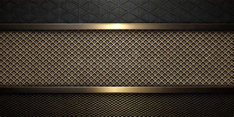 Elegant Black And Gold Geometric Pattern Design Featuring Interlocking Shapes And Metal Textures