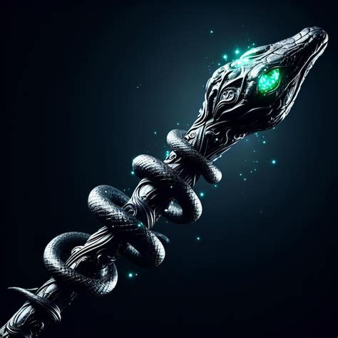 Premium Ai Image The Magic Staff For The Summoning Of The Greeneyed Serpent
