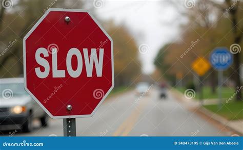 Caution School Zone Slow Down Sign Stock Illustration Illustration Of Speed Yellow 340473195