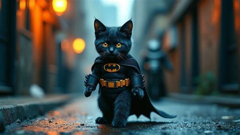 Whimsical Gotham City Tabby Cat As Batman In Vibra Ai Art