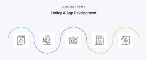 Coding And App Development Line 5 Icon Pack Including Doc Code Development Design User