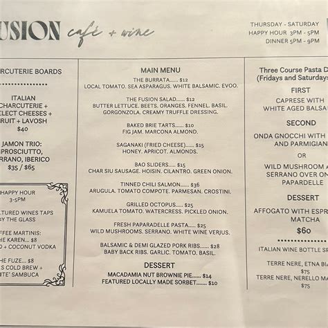 Fusion Cafe At Dada Honolulu Menu Prices And Restaurant Reviews