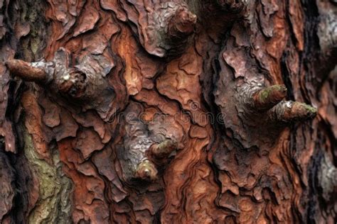Close Up Of Beetle Infested Tree Bark Texture Stock Illustration