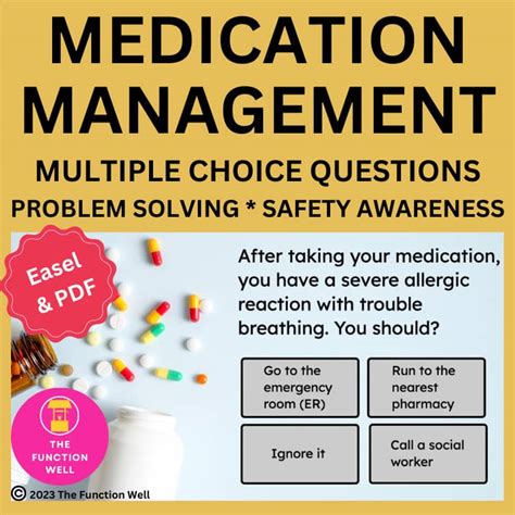 Medication Management Problem Solving Safety Awareness Adult Therapy