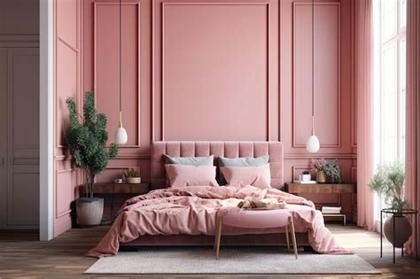 Premium Ai Image Luxury Pink Toned Bedrooms In 2022 The Bed Was Gray